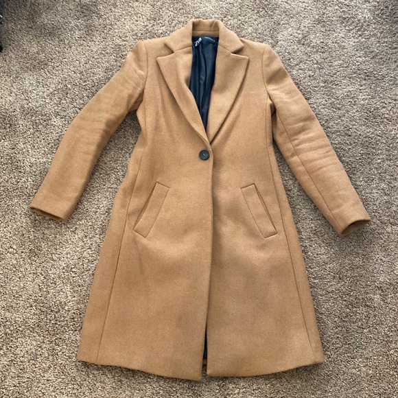 Zara | Jackets & Coats | Zara Womens Slim Fitting Top Coat | Poshmark